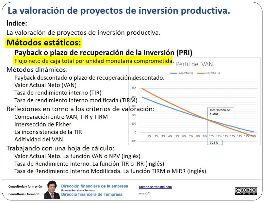 Flujo neto de caja total por unidad monetaria comprometida. - Dirección ...